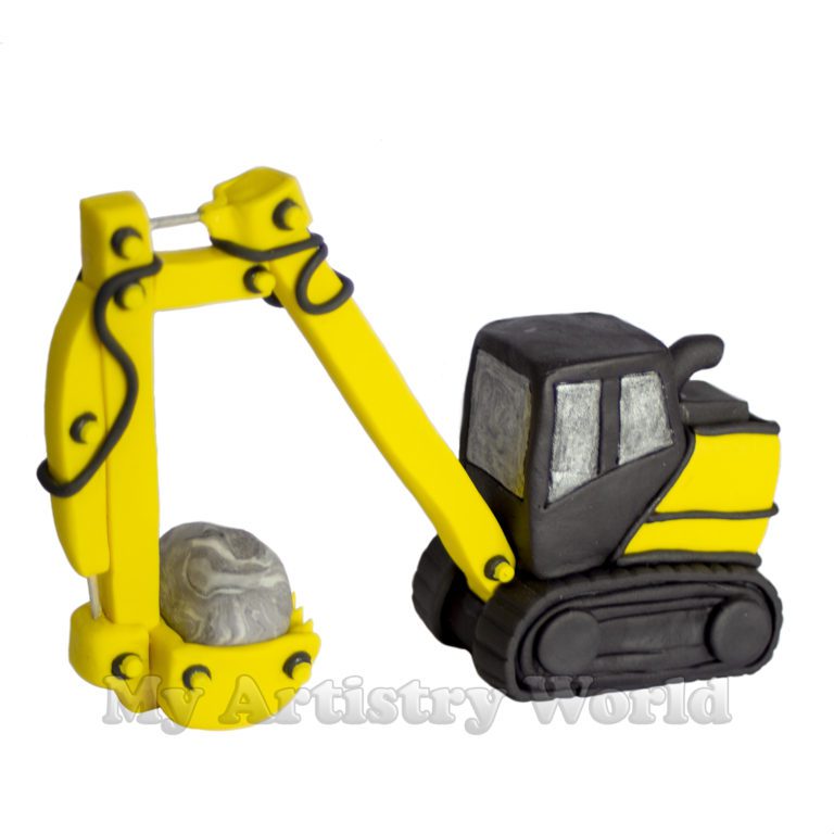 Excavator cake topper - My Artistry World