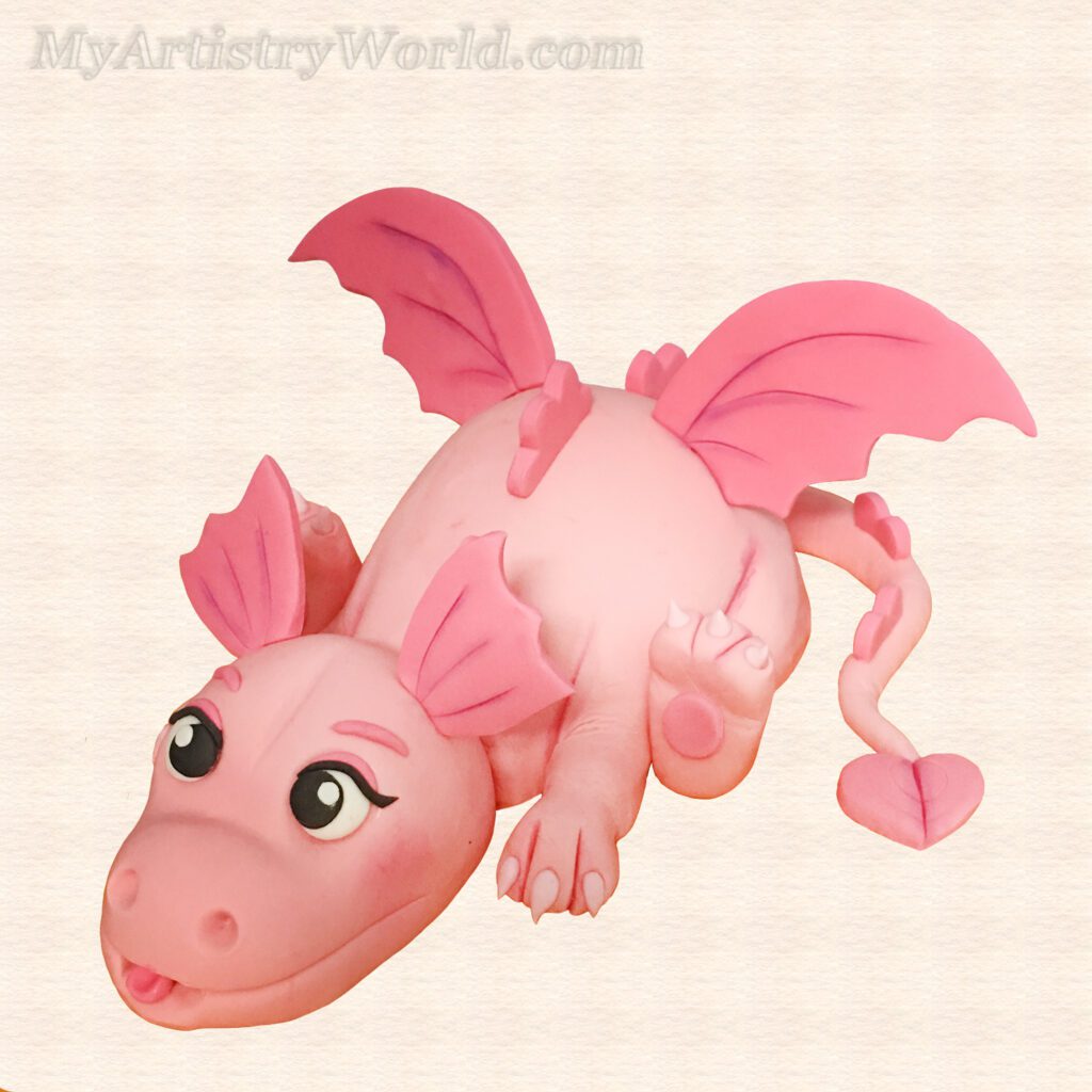 Pink Dragon cake topper - My Artistry World