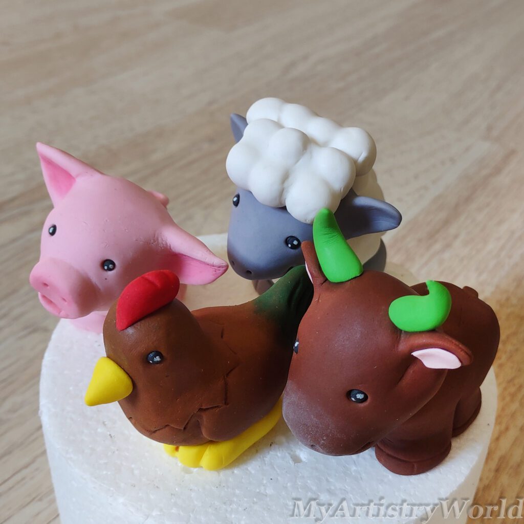 Farm Animals cake toppers - My Artistry World