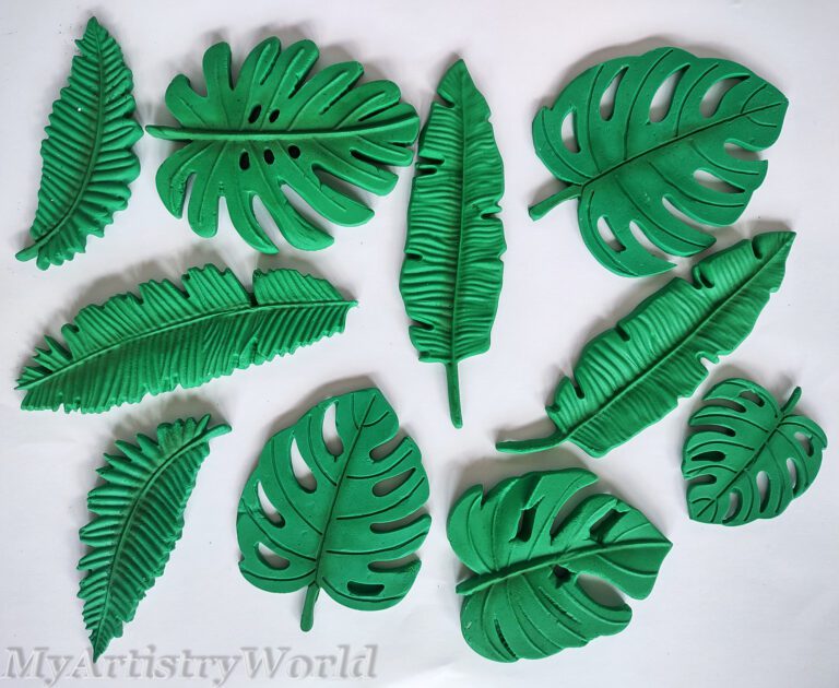 10 Tropical Monstera & Palm Leaf Edible Cake/Cupcake Toppers My ...